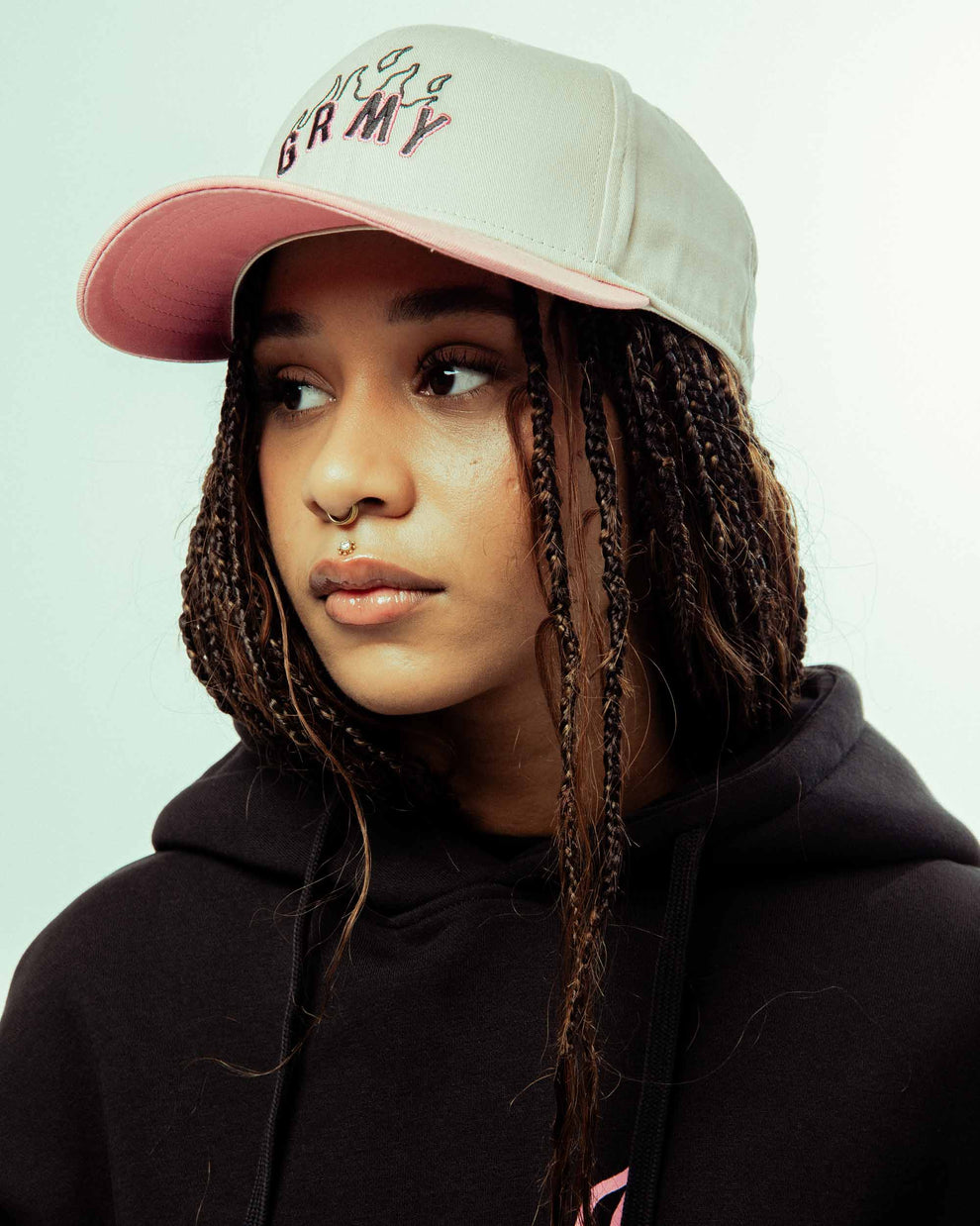 Grimey Melted Stone Bicolor Curved Visor Snapback Cap Cream. 100% ...