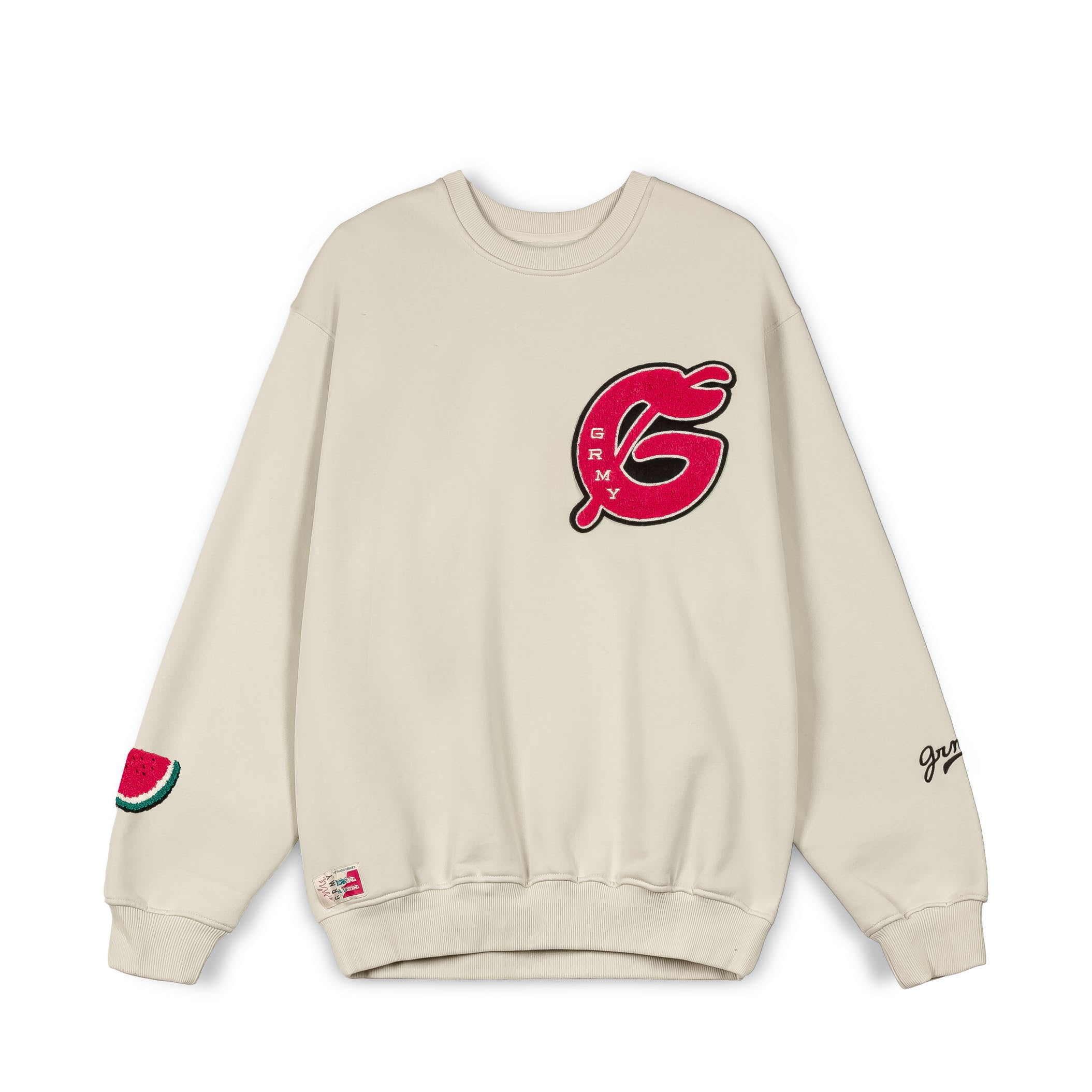 Grimey Nablus Vintage Crewneck White. 70% Cotton / 30% Polyester Grmy ...
